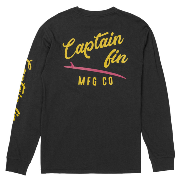 CAPTAIN FIN Slick Slide Logo L/S tee - Black - STM Snow Surf Skate