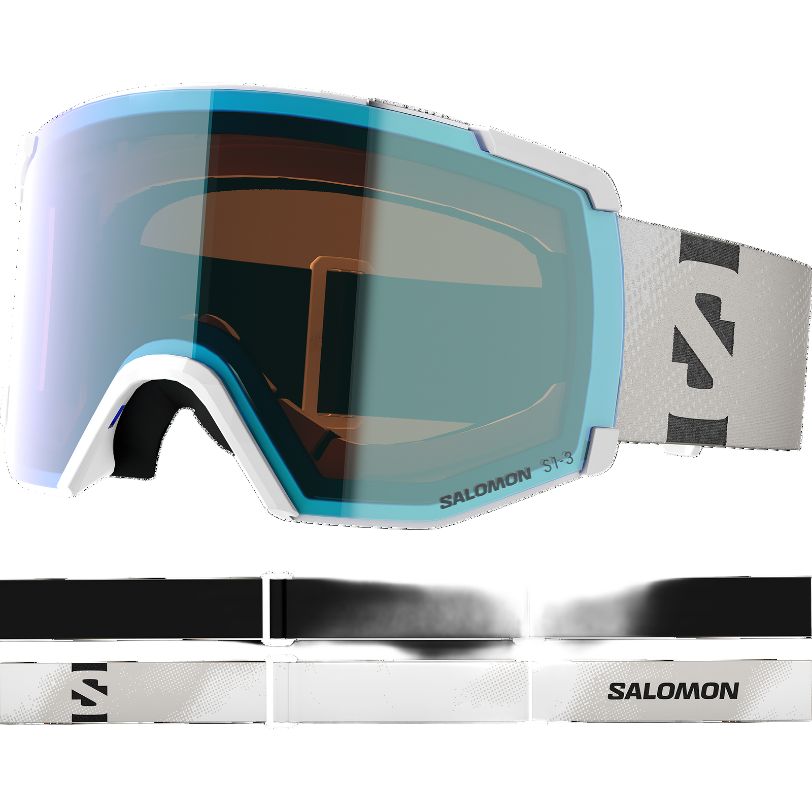 SALOMON S/View 3 goggles - White w/ Photochromic Blue - STM Snow Surf Skate