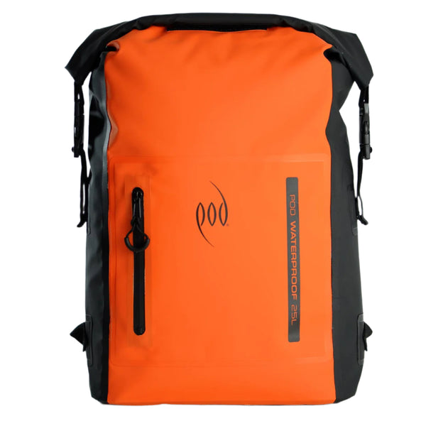 POD Waterproof Backpack 25L Dry Bag - Black/Orange - STM Snow Surf Skate