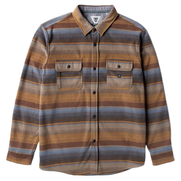 VISSLA Eco-zy Long Sleeve polar Flannel - Khaki - STM Snow Surf Skate